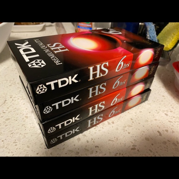 TDK | Media | Tdk Premium Quality Hs Blank Vhs Tapes 6hrs T2 Hs Lot Of 4 Factory Sealed | Poshmark